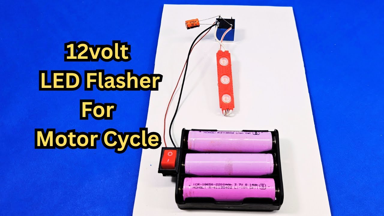 How to make 12volt LED Flasher for Motor Cycle || DIY LED Flasher - YouTube