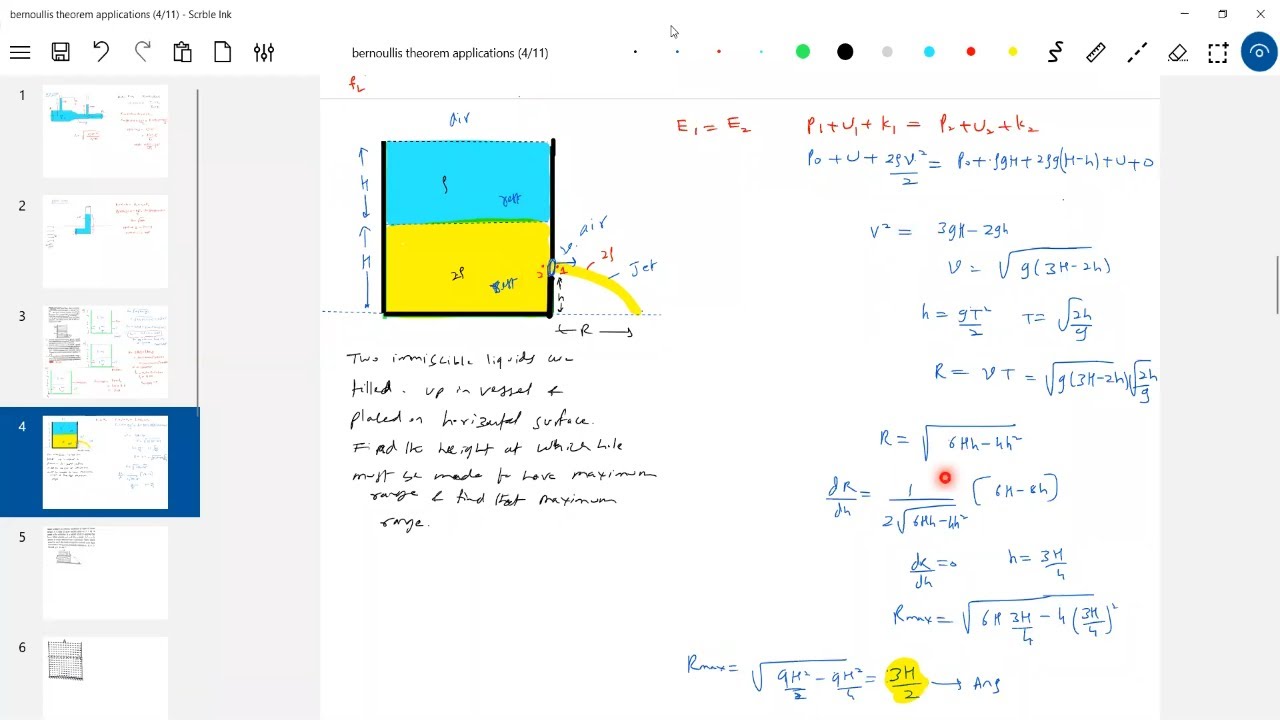 JEE Adv | 9/11) velocity of efflux in a composite liquid -time taken to ...