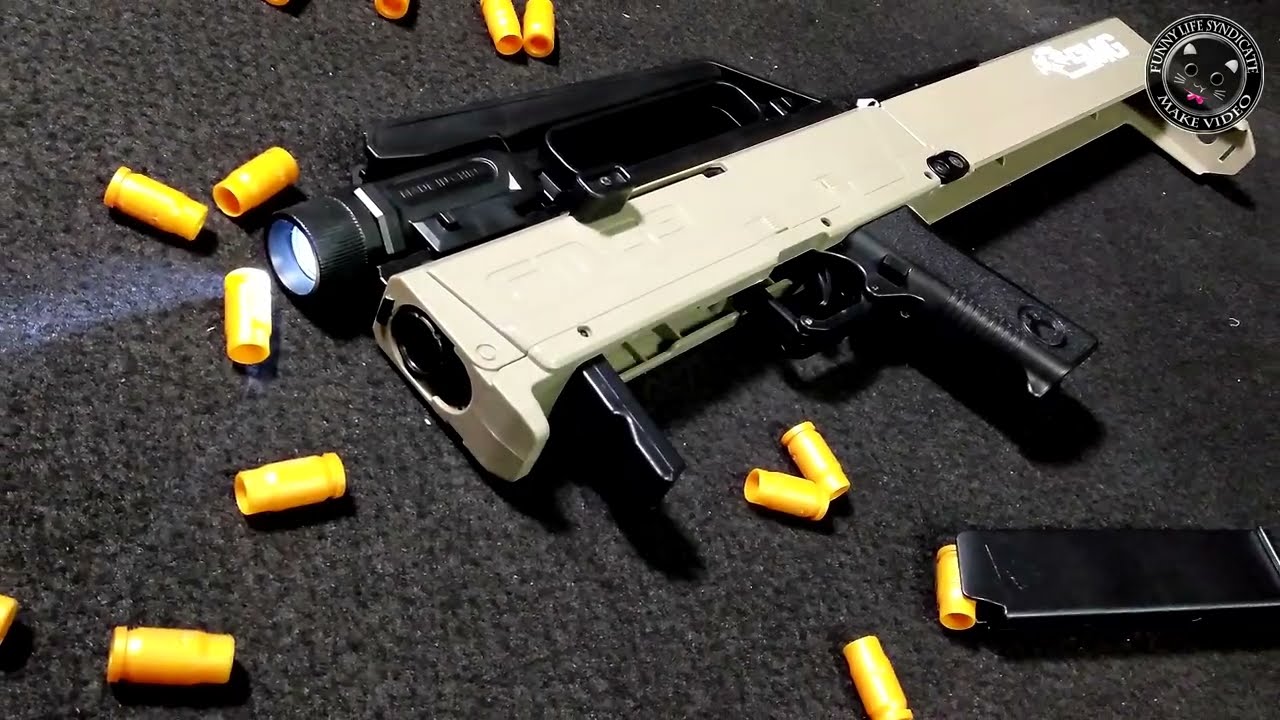 【予告編！】排莢式なFMG9ついに出たぁ！チープNERF系！手動コッキング式ライブカート！ワンモーションで展開可能ってのが ！ナーフ互換好きには堪りませんね！ - YouTube