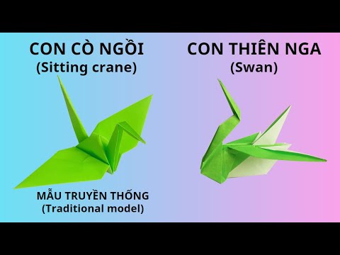 GẤP GIẤY/VIDEO 4: CON CÒ NGỒI, CON THIÊN NGA - PAPER FOLDING ART ...