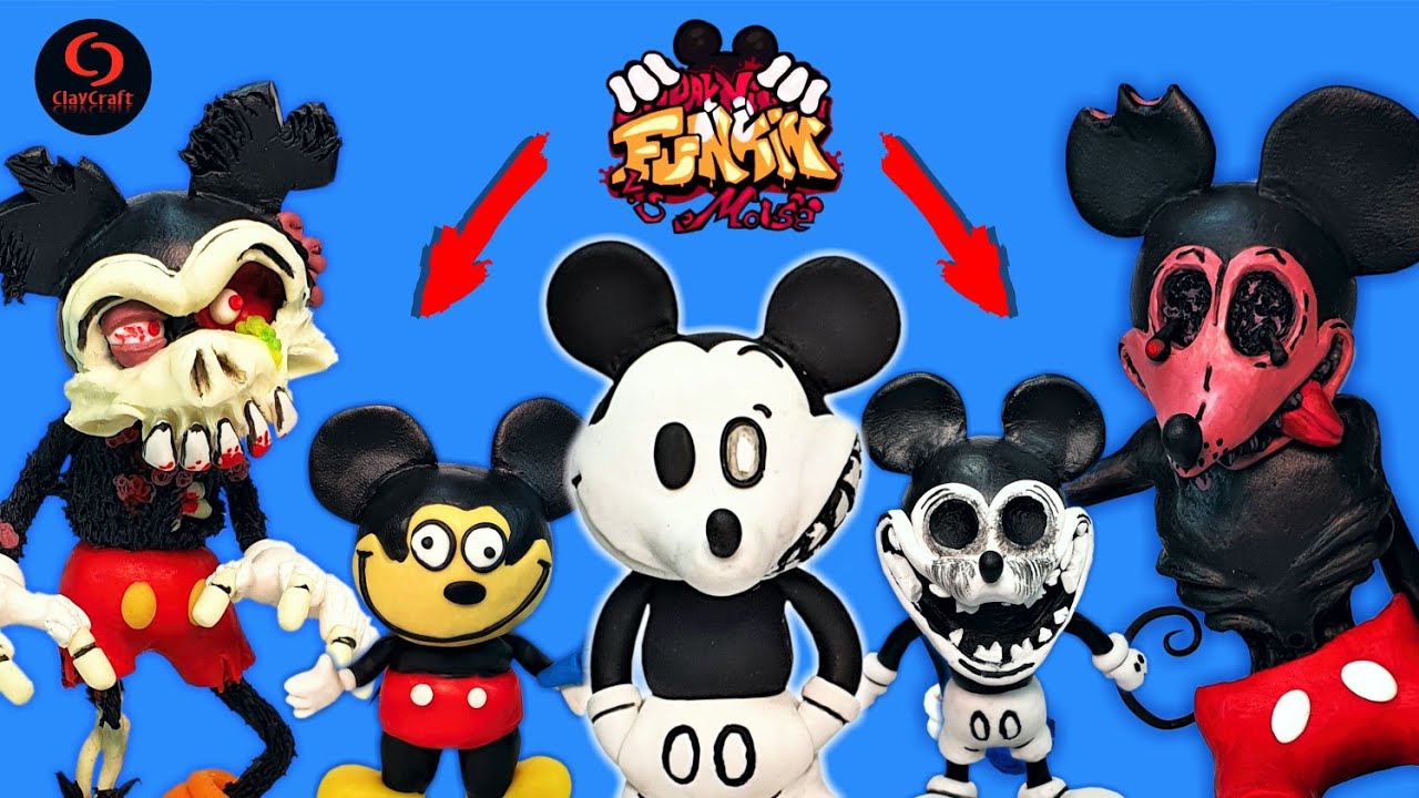 Making All MICKEY MOUSE Mods with clay | FRIDAY NIGHT FUNKIN' | FNF ...