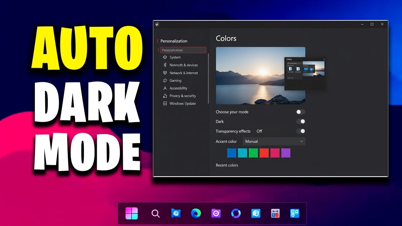 New Windows 11 Auto Dark Mode Feature with PowerToys - YouTube