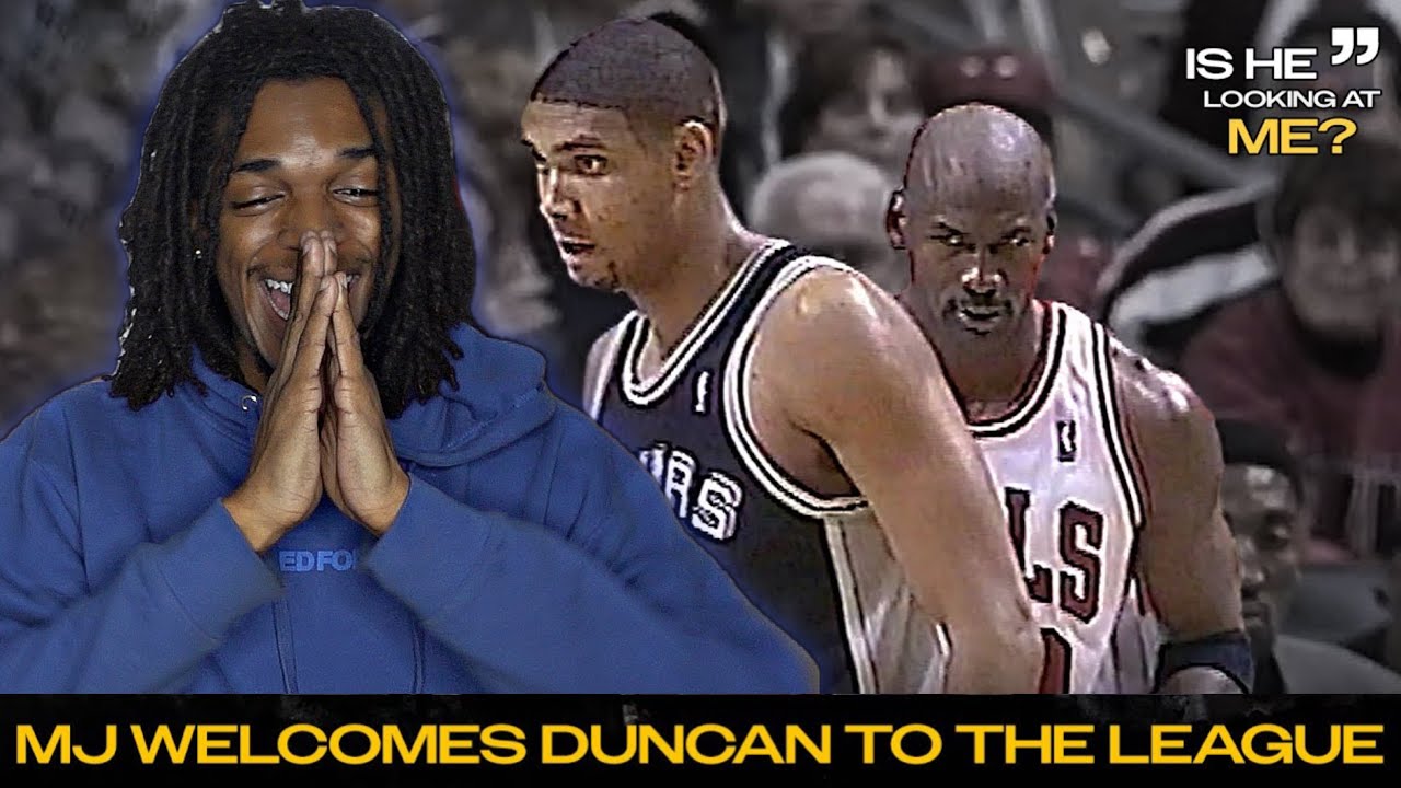 Michael Jordan welcomes Tim Duncan to the league | REACTION!! - YouTube
