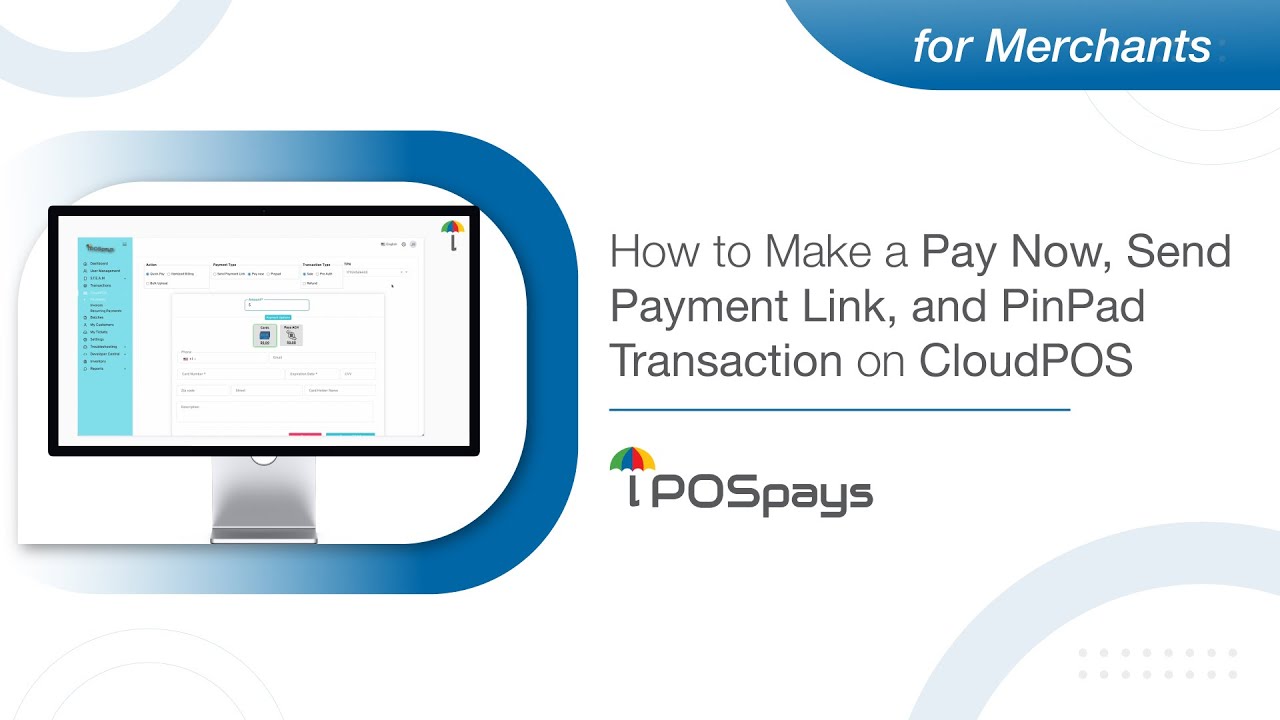 How to Make a Pay Now, Send Payment Link, and PinPad Transaction on CloudPOS - YouTube