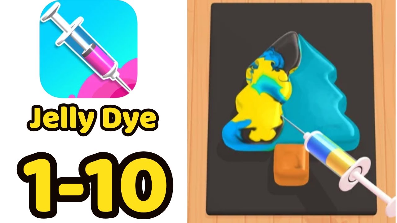 Jelly Dye Game - Relaxing Slime Game Level 1- 10 Gameplay Walkthrough ...