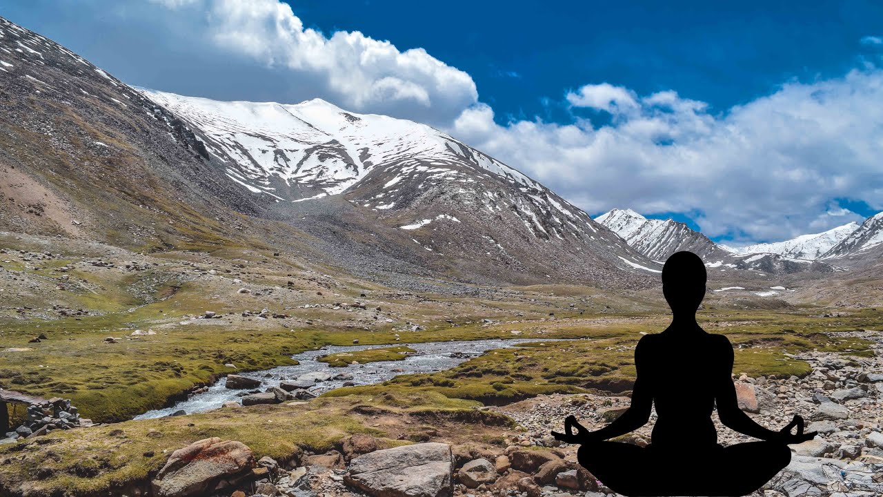 Deep Meditation along a stream in Himalayas - Relax Mind and Body ...