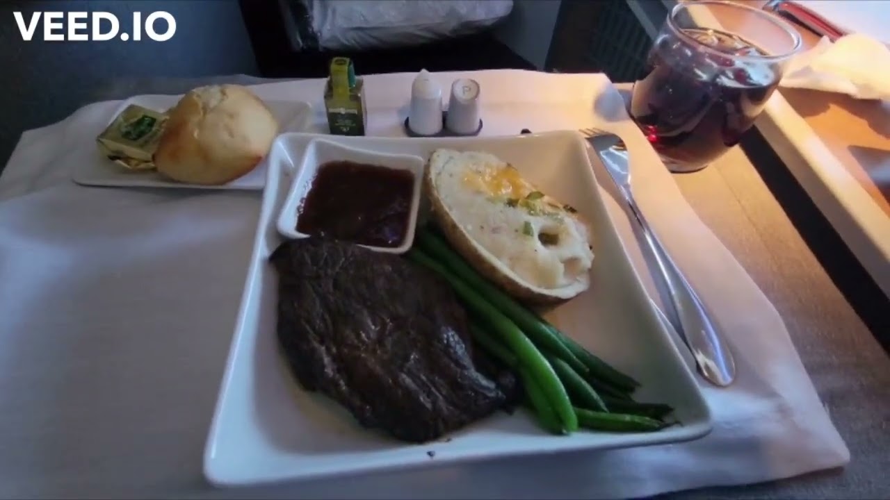 American Airlines B77 300 Flagship Business Class Dinner & Breakfast ...