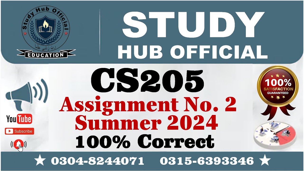 CS205 Assignment 2 Solution Summer 2024 CS205 Assignment 2 Solution CS205 assignment 24 vu ...