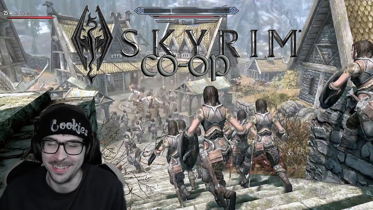 Skyrim Co-op The Giants ATTACK!! - YouTube