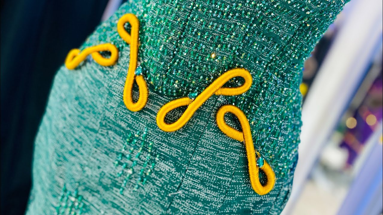 Surface cording using barker rod and embroidery thread - YouTube