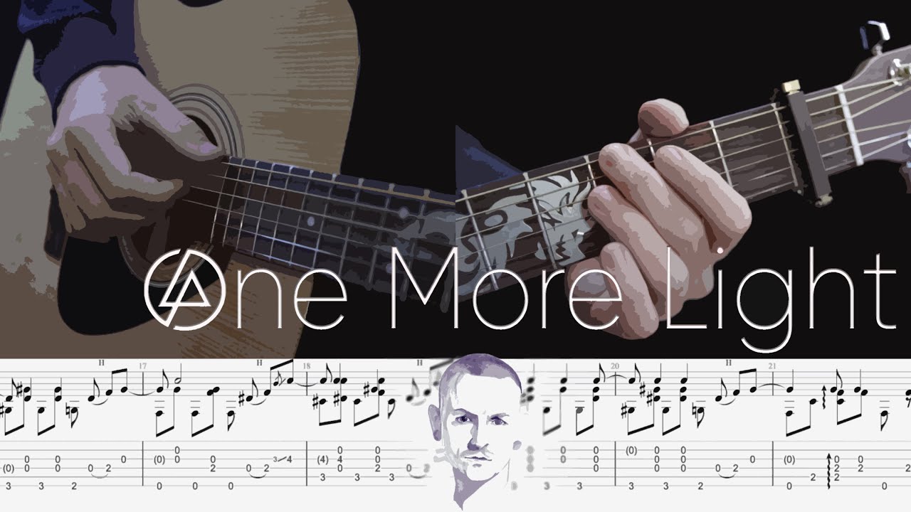 One More Light | Fingerstyle Guitar Lesson with TABS on Screen | Разбор ...