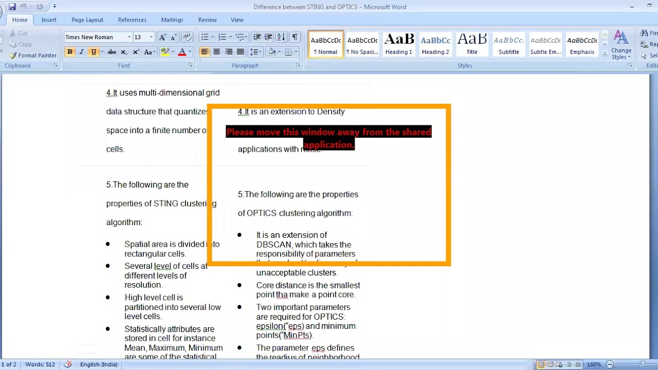 Difference between STING and OPTICS Algo DWDM - YouTube