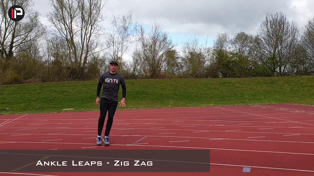 Leap Ankle Leaps Zig Zag Forwards Front View - YouTube