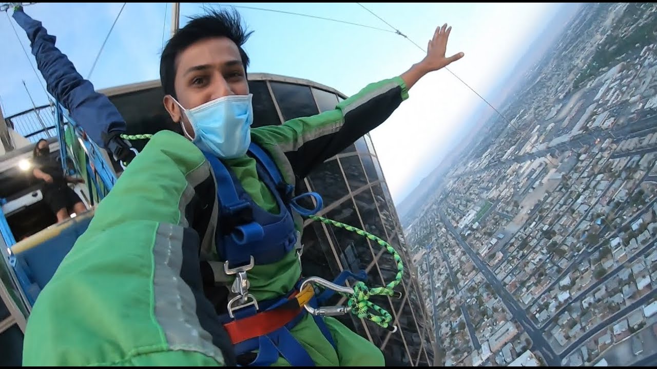 SKY JUMP at STRAT from 108th floor in Las Vegas - 2020 - YouTube