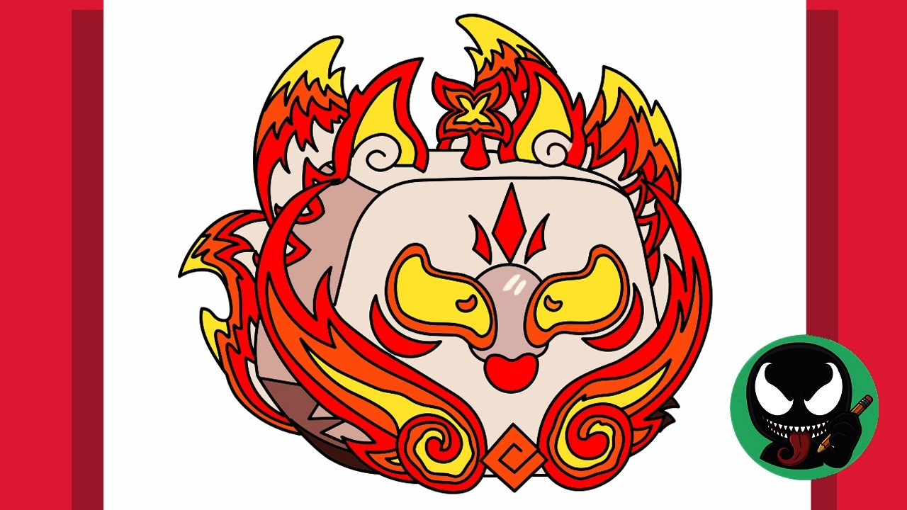 How to draw EMPYREAN (Kitsune) | Blox Fruits | ROBLOX | Step by step ...