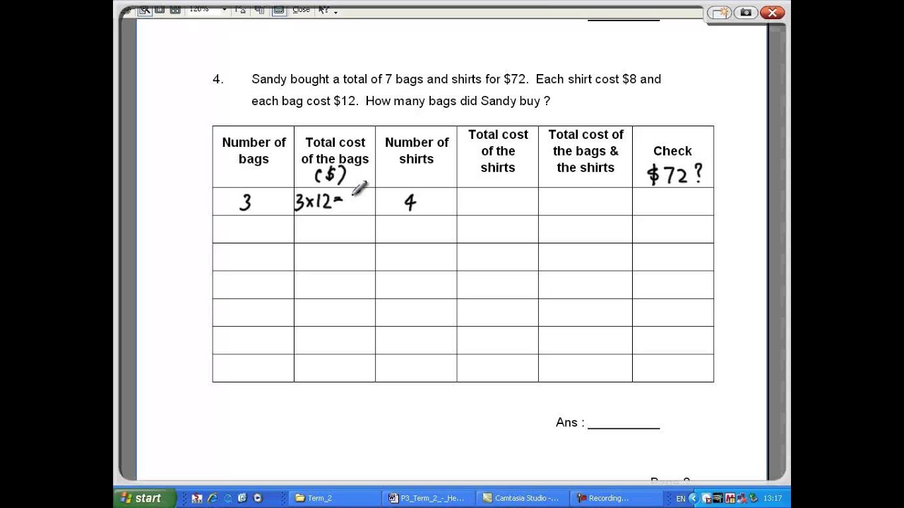 Meridian Learning Channel: P3 Maths- Heuristics Guess & Check 4 - YouTube