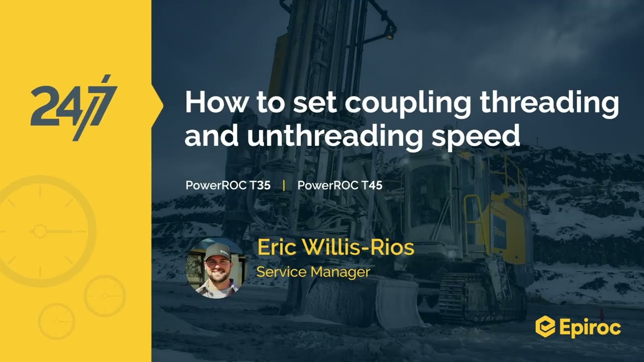 How to set coupling threading and unthreading speed on the Epiroc ...