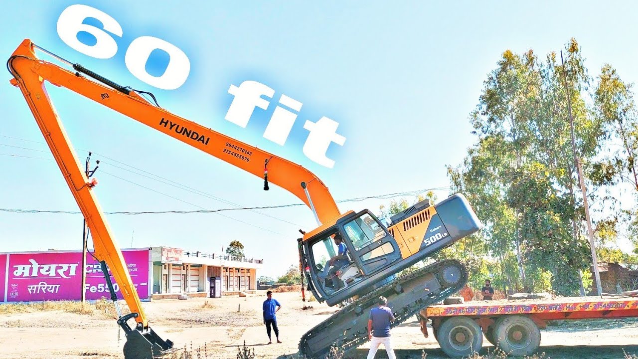 JCB excavator loading and unloading in truck by experience operator ...