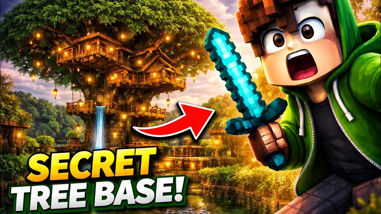 “I Built a SECRET Tree Base in Minecraft 😱” - YouTube