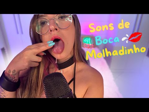 ASMR 🎧 - Sons de Boca com Spit Painting e Ear licking bem de pertinho 💋
