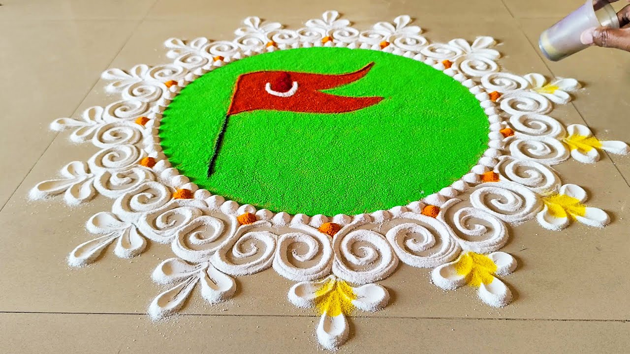 Ram Navami Special Rangoli Design 🛕 / Jai Shri Ram 🙏 Colorful Rangoli ...