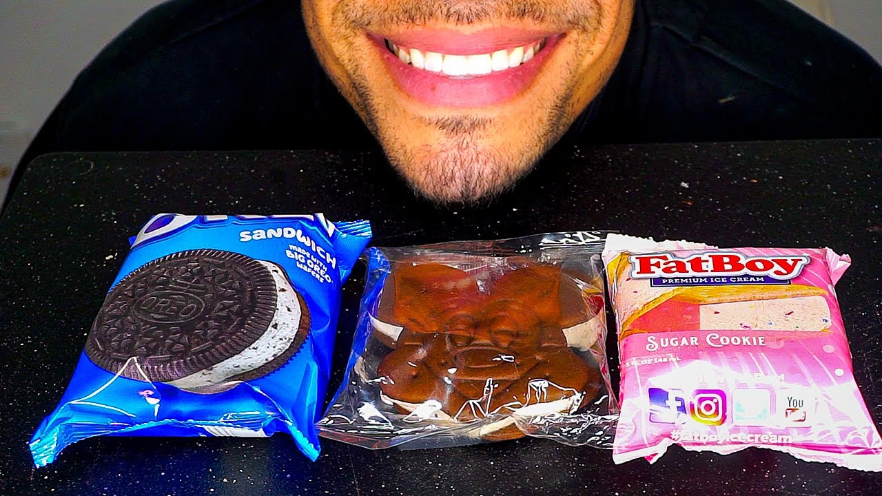 ASMR DISNEY MICKEY MOUSE OREO FATBOY ICE CREAM SANDWICH RACE COOKIES N ...