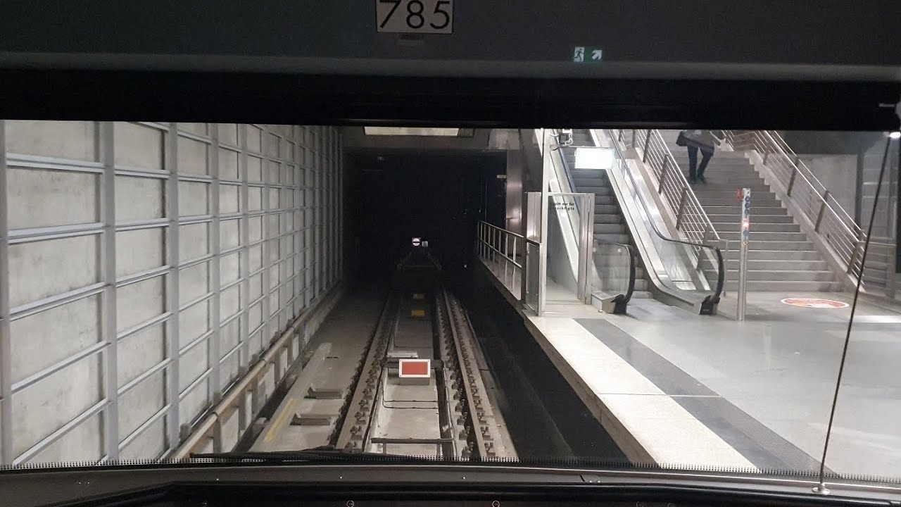 U-Bahn Nürnberg DT3F Wagen 785 , von RATHENAUPLATZ bis FLUGHAFEN_4K ...