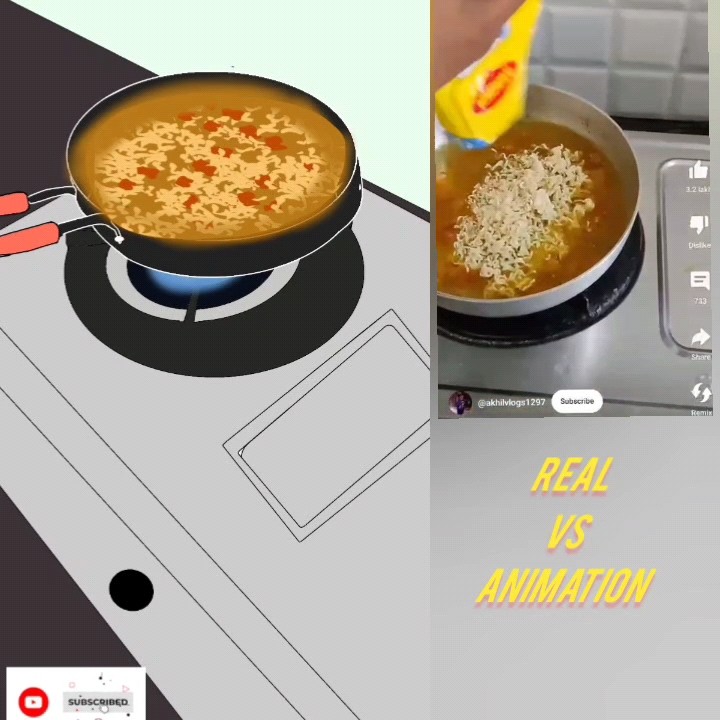 real vs animation 🥺//motivational #animation - YouTube