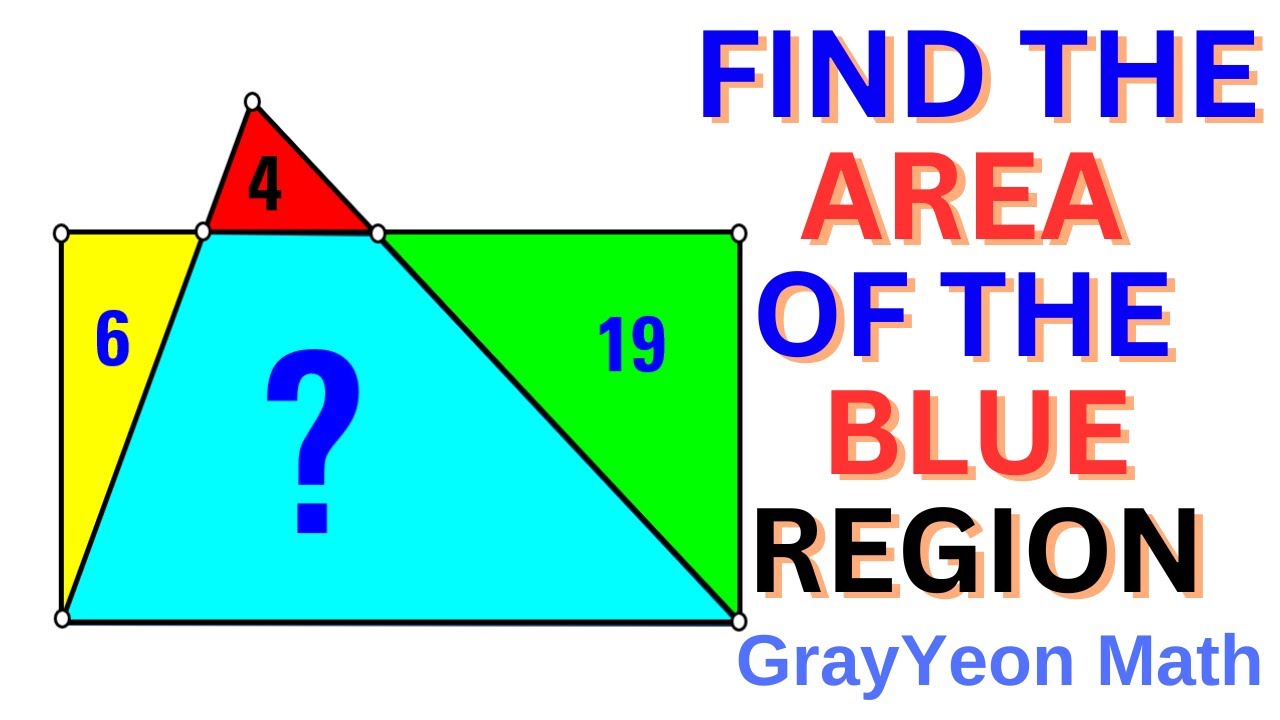 Find the area of the blue region Important Geometry skills explained # ...
