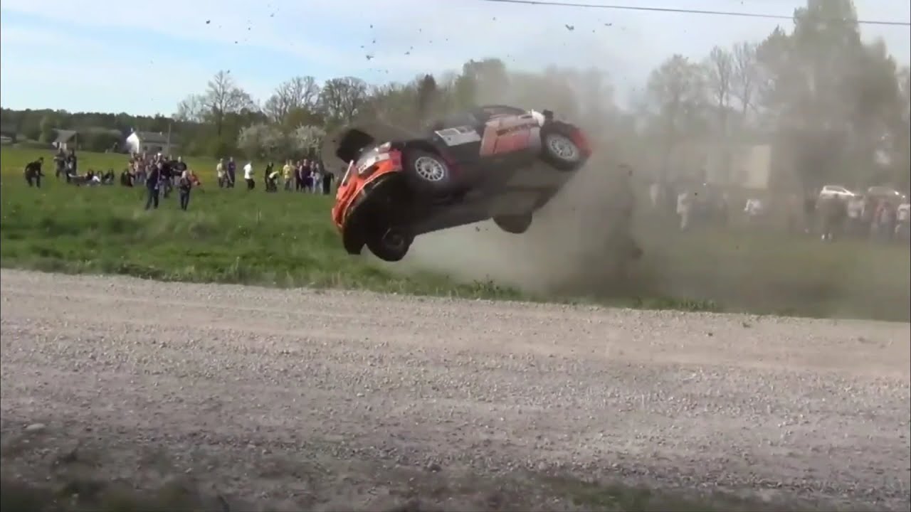 Rally Car Loses Control and Flips Near Spectators! - YouTube