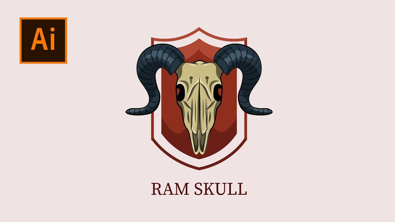 Ram Skull logo / Hot keys / Adobe Illustrator tutorial - YouTube