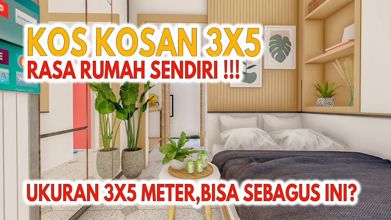 KOST RASA RUMAH!!! - UKURAN 3X5 M BISA SEBAGUS INI??? - YouTube