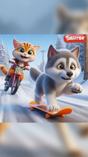 Return the duckling's toy snowboard #toys #snowboarding #duck #cat # ...