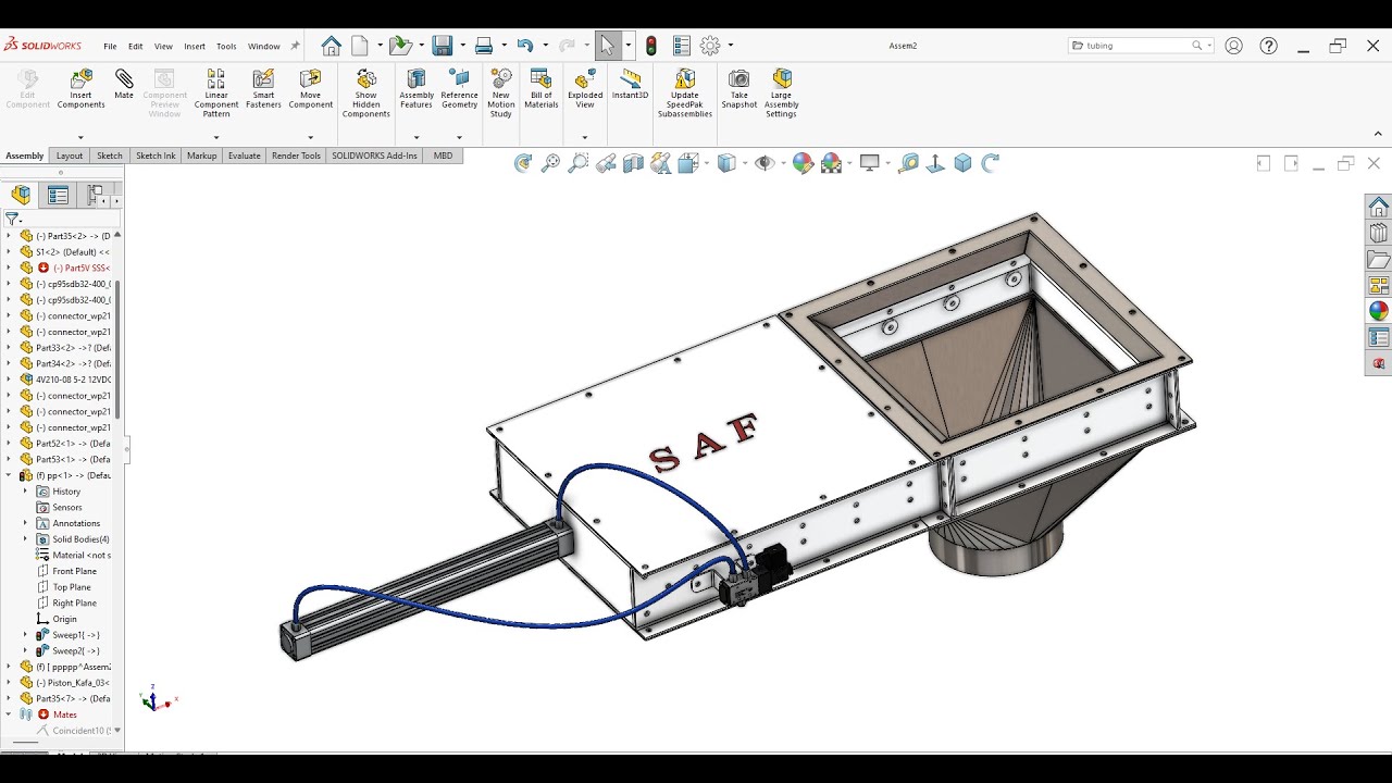 pneumatic Slide gate 400x400 Solidworks Design in Solid works Sheet ...