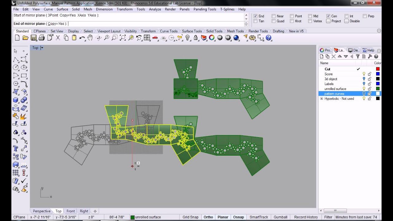 90 - Rhino - Unfolded Polysurface 05 Set Up Laser Cutting - YouTube