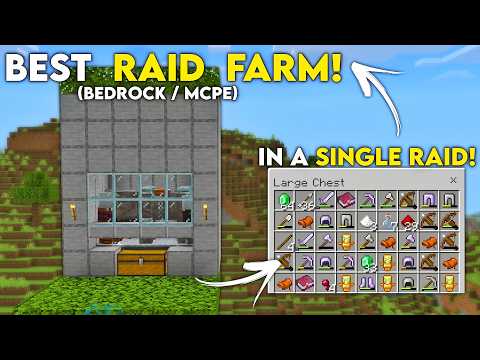 EASIEST Raid Farm in Minecraft Bedrock 26.1+! (INSANE LOOT)