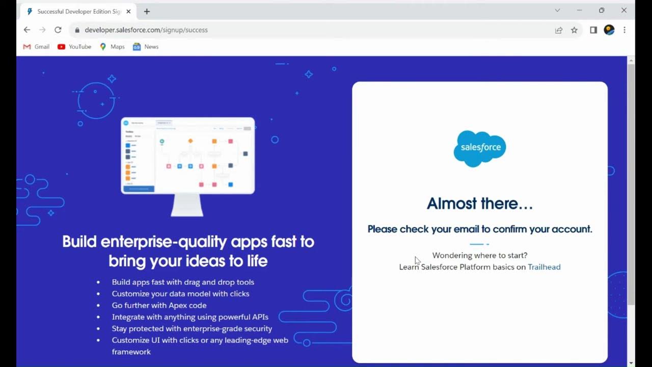How To Create Salesforce Developer Org Youtube