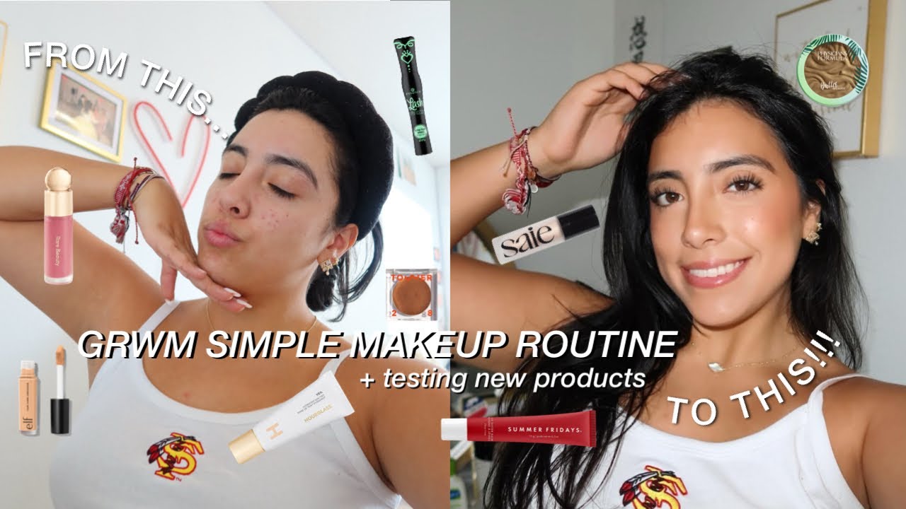 GRWM Simple Makeup Routine + Trying out new products - YouTube