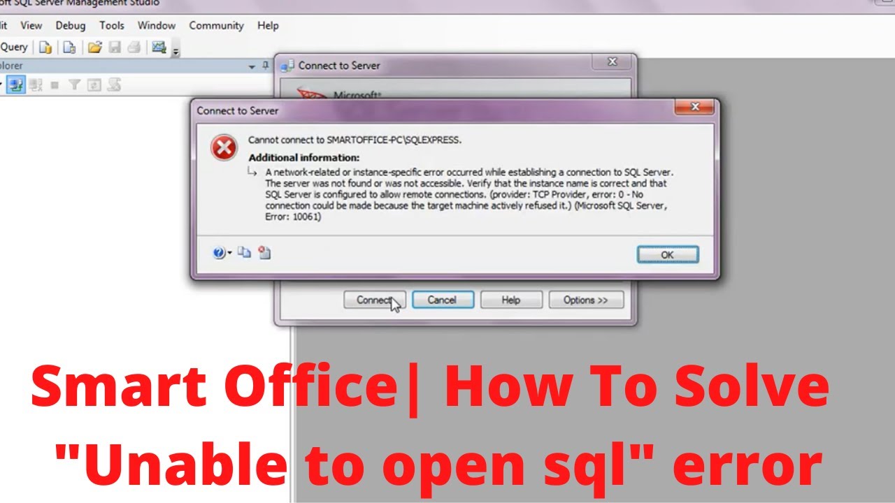 Smartoffice Attendance | How to solve unable to open sql error - YouTube