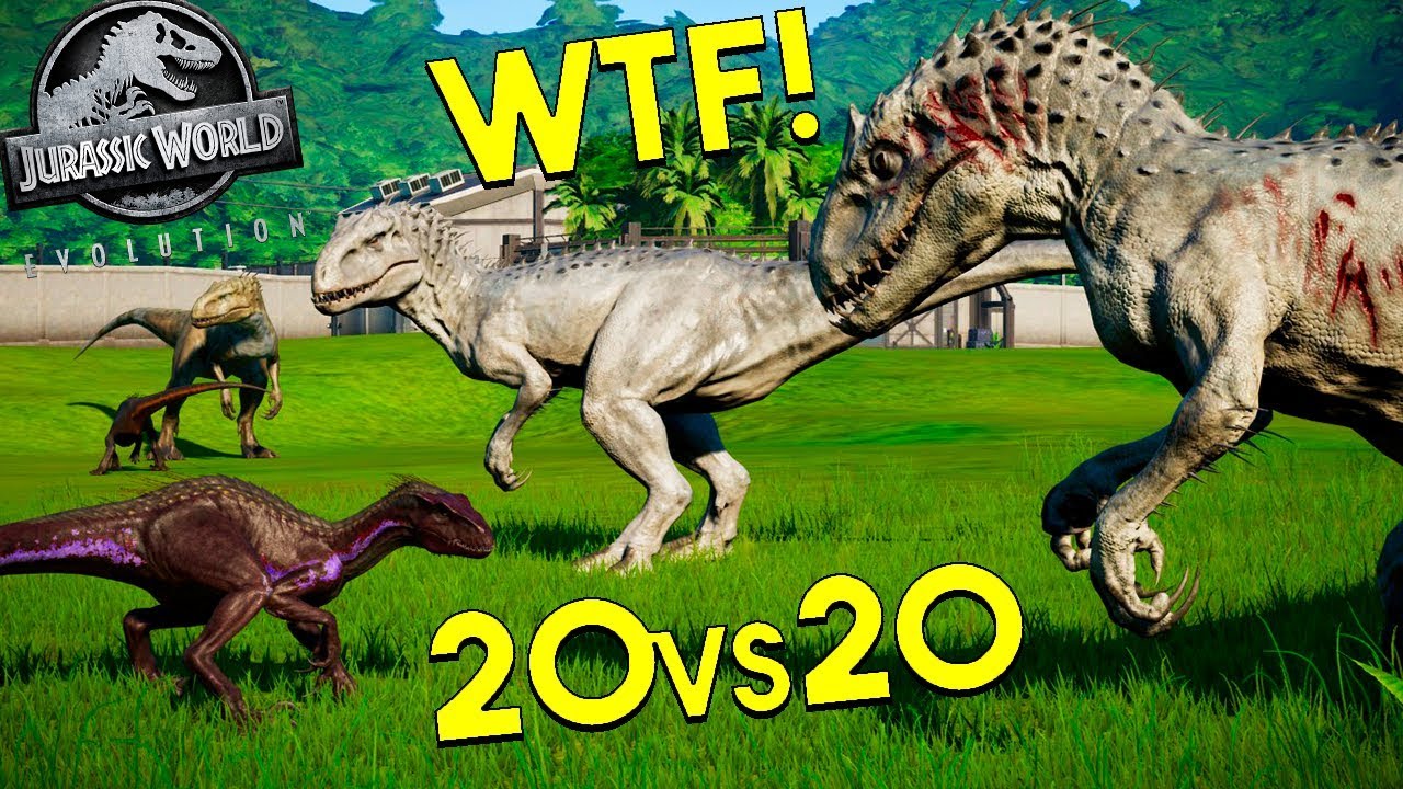 20 Indoraptors vs 20 Indominus Rex "Indom" | Jurassic World Evolution ...