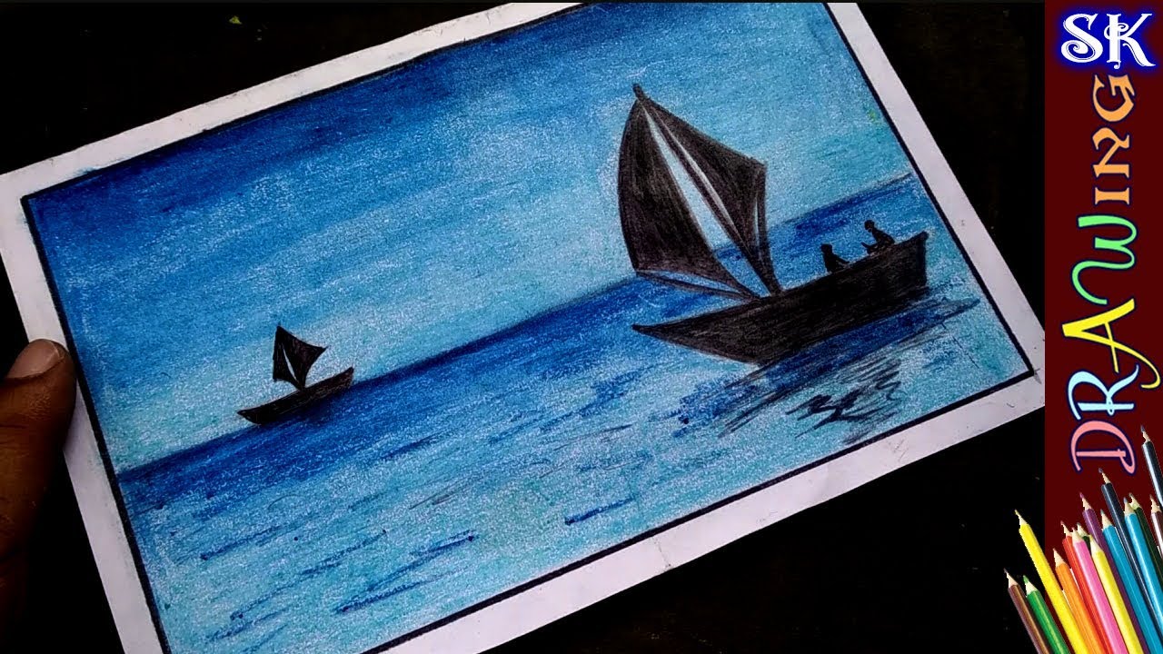 Silhouette Drawing 11 | Silhouette scenery Drawing | How to draw easy ...
