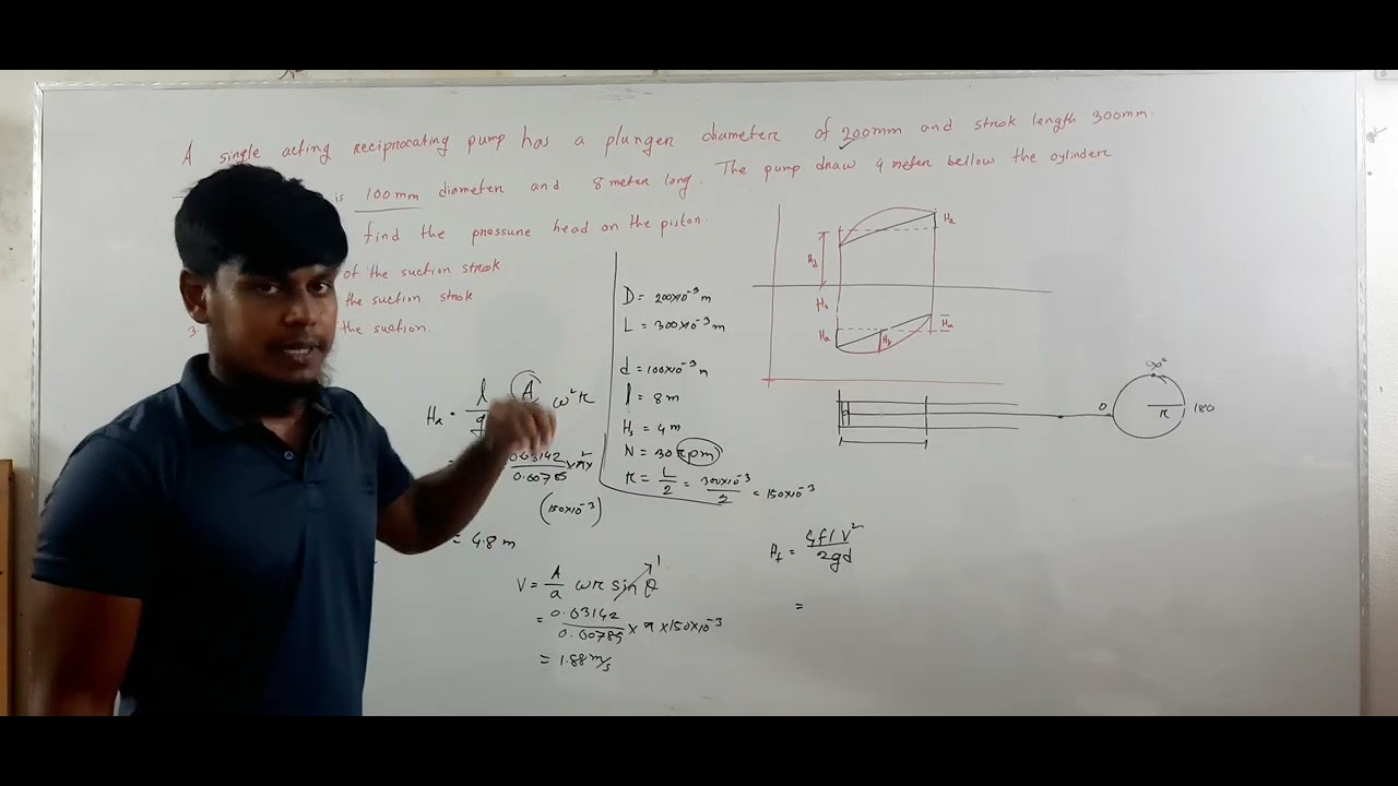 reciprocating pump math solve 1 - YouTube