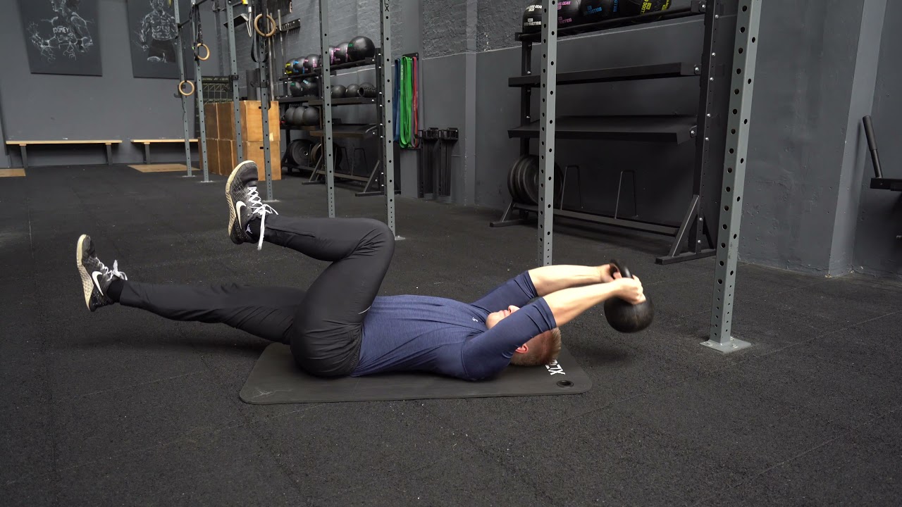 Dead bug kettlebell pullover - YouTube