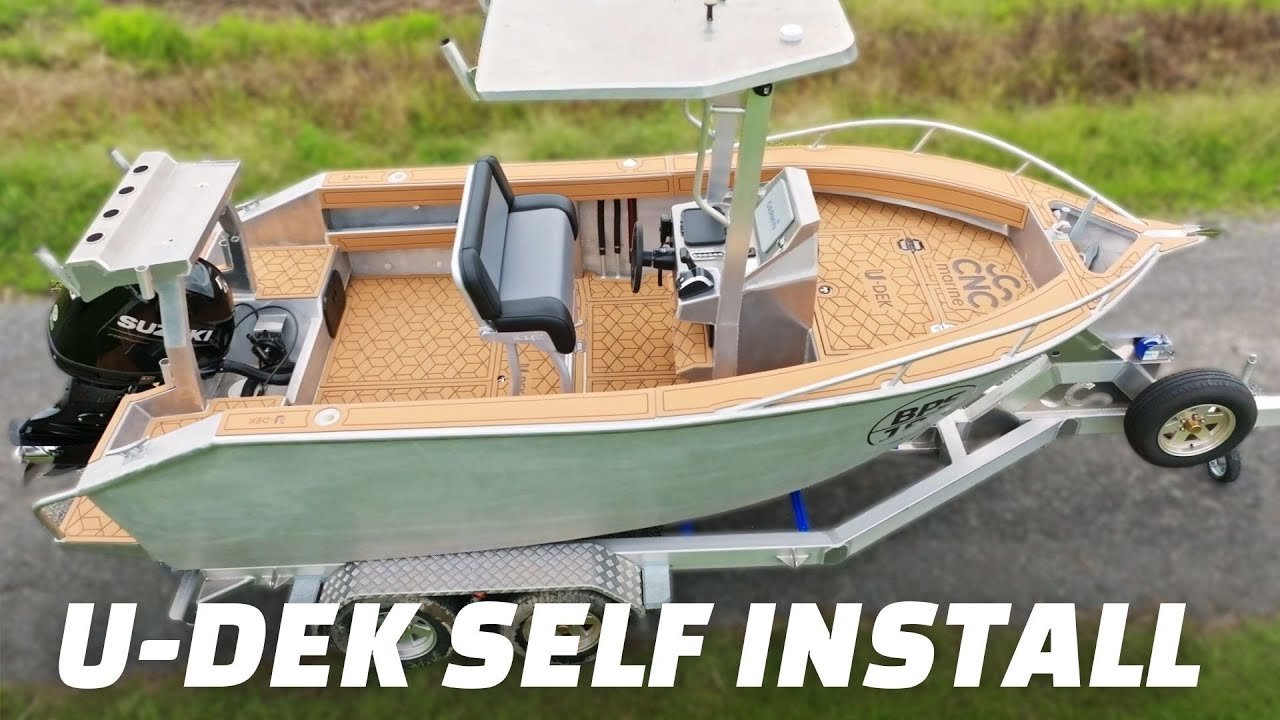 U-Dek Install on CNC Marine Demo Boat - YouTube