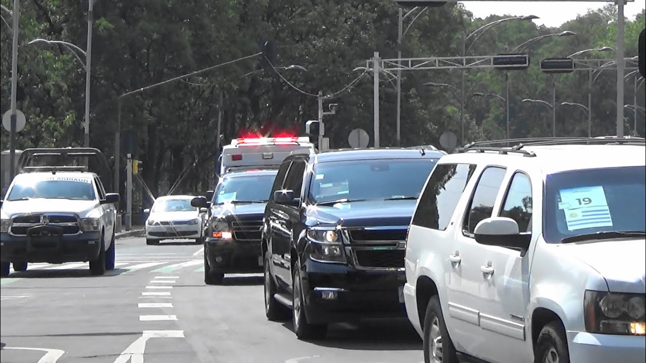 Mini convoy del Presidente Lacalle de Uruguay en México (CELAC 2021 ...