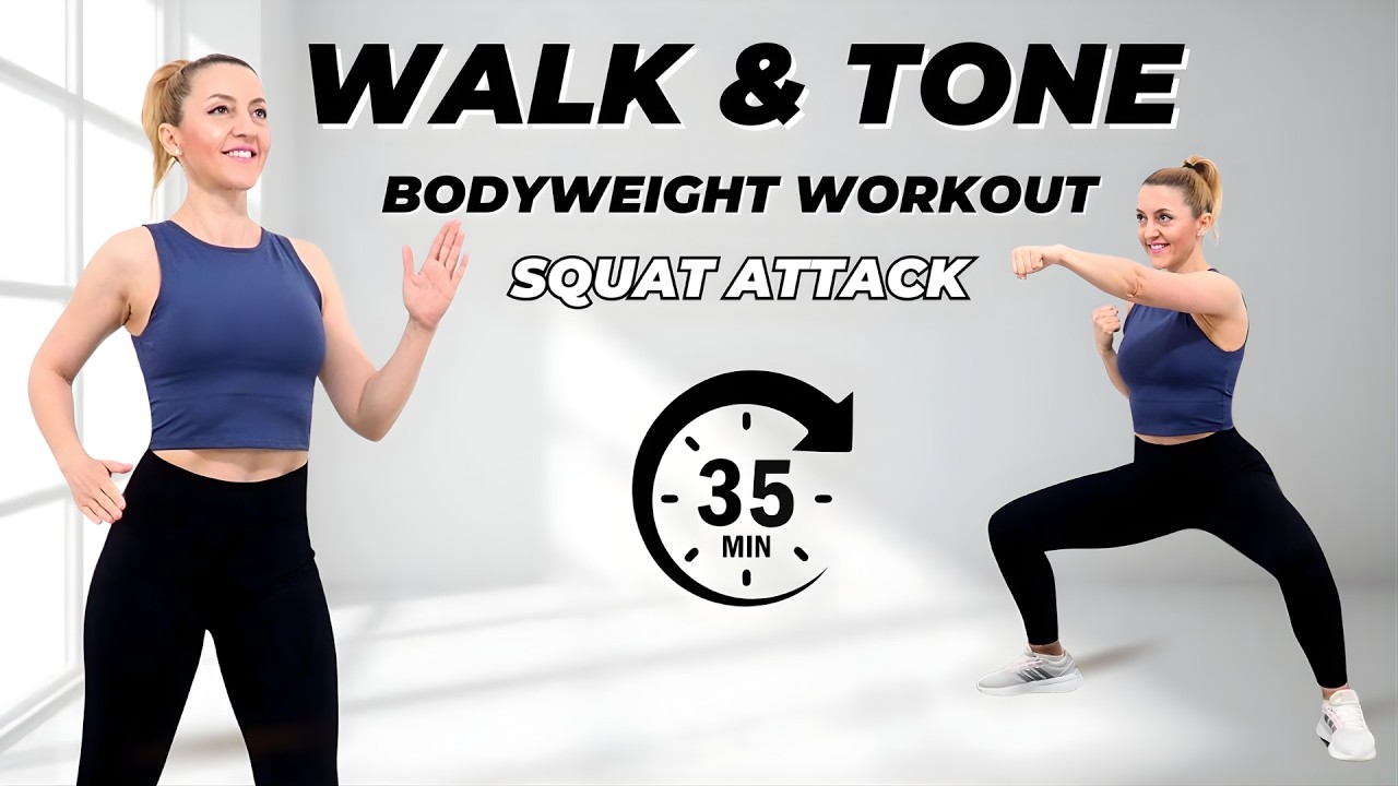 🔥35 Min WALK & TONE Bodyweight Workout🔥Burn Fat & Tone Your Lower Body🔥 ...