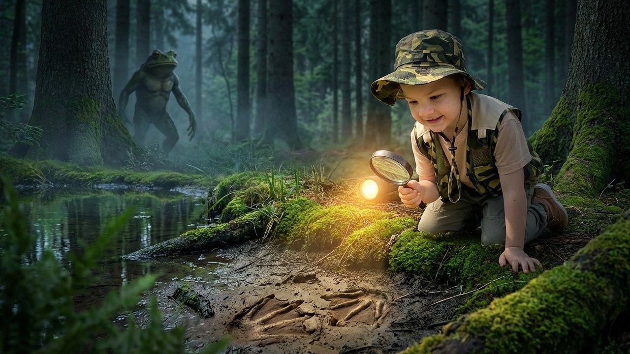 FROG MAN SPOTTED! CALEB sees THE SCARY FROGMAN! - YouTube