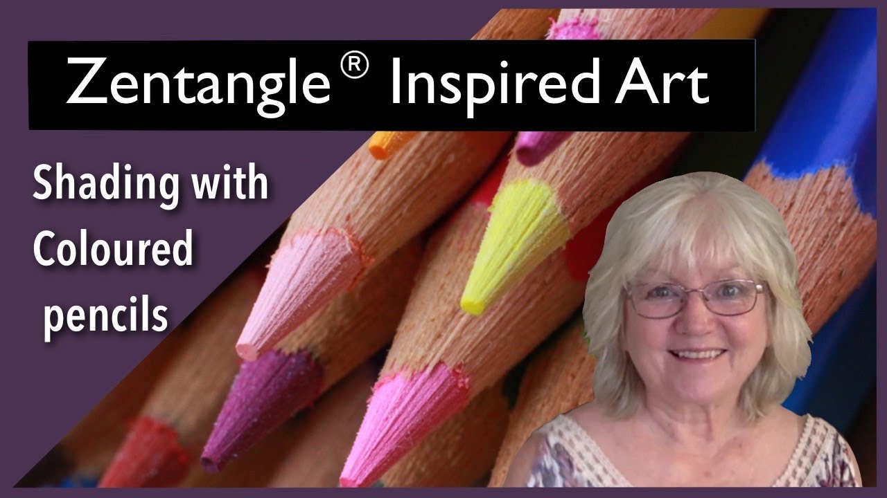 Zentangle® Inspired Art - SHADING with COLOURED PENCILS - YouTube