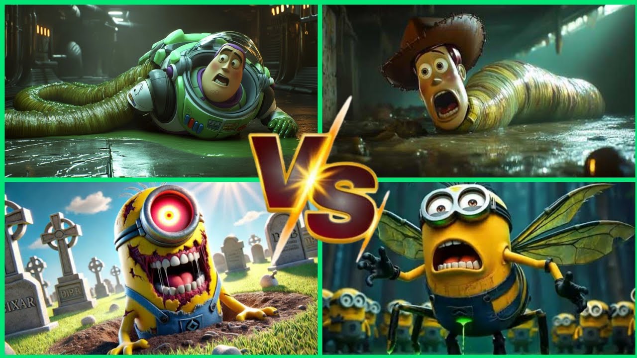Buzz Lightyear Exe 🆚 Woody Exe 🆚 Zombie Minion 🆚 Minion Bee - Tiles Hop ...