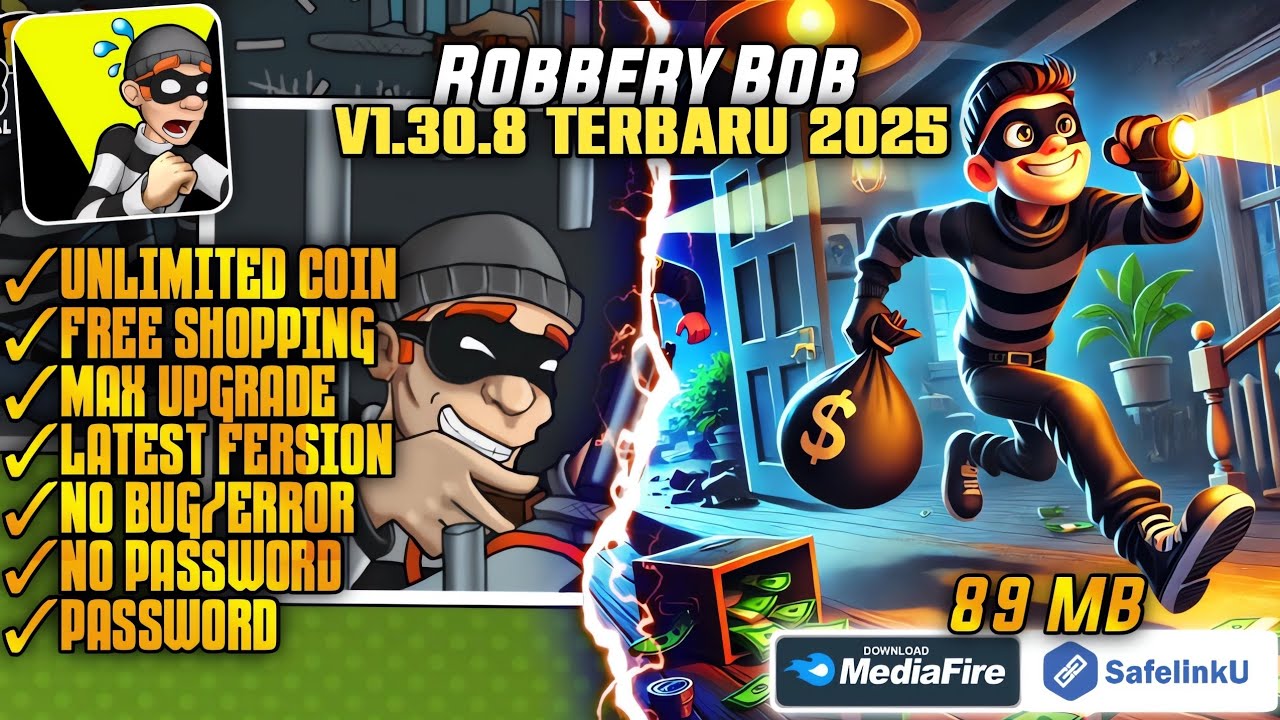 Robbery Bob Mod Apk Terbaru 2025 V1.30.8 || No Password - YouTube